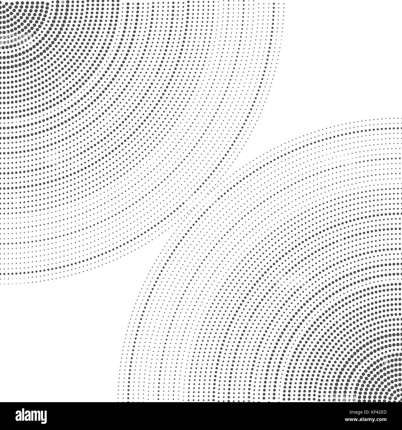 Two quater of grey dots circle pattern in the corner on white ...