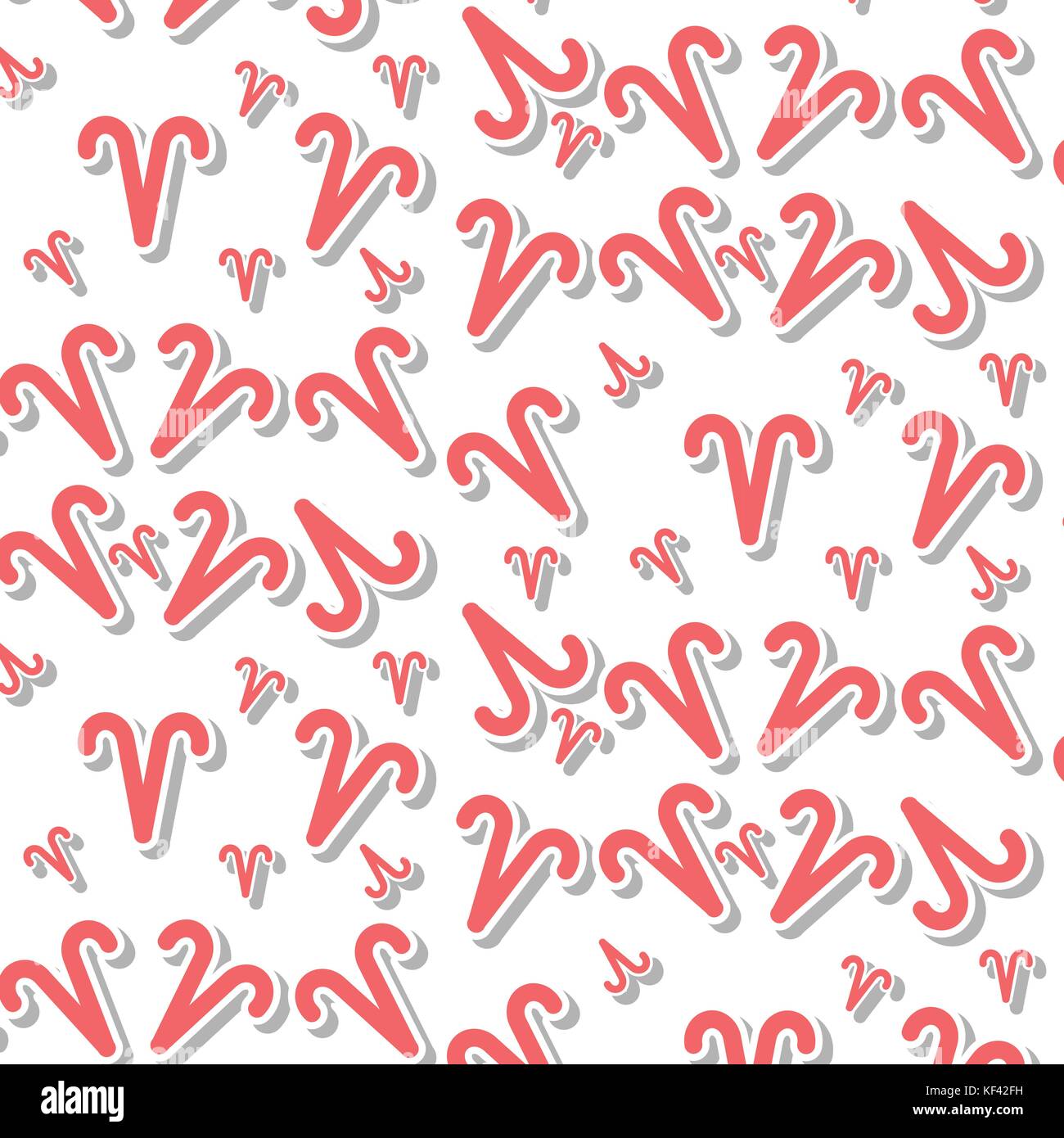 Red aries astronomy icon sign symbol pattern on white background Stock ...