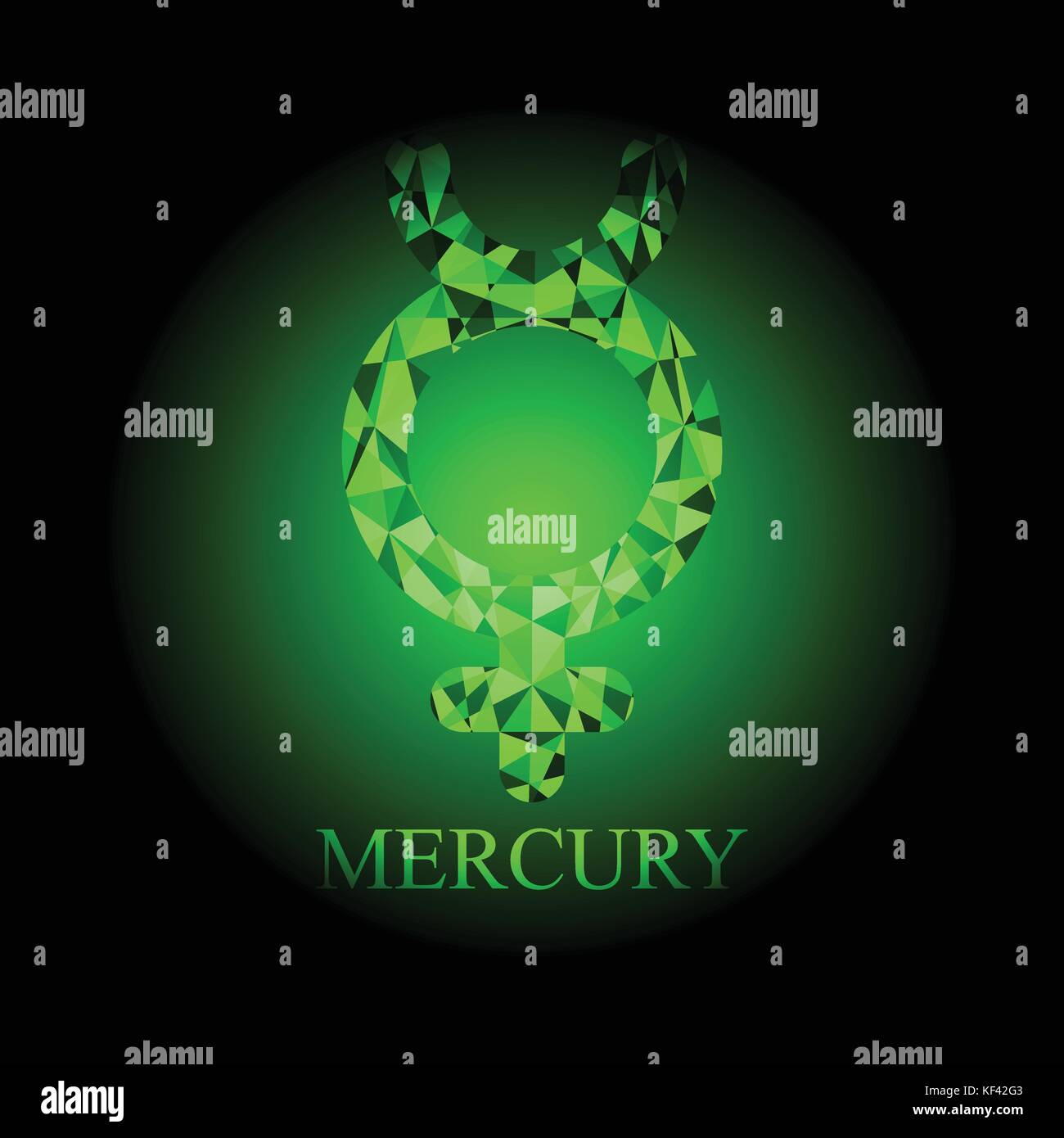 Orange polygonal Mercury icon astronomy sign symbol vector illustration ...