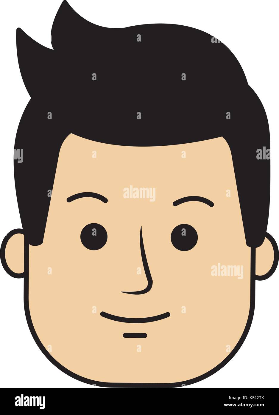 young man head avatar character vector illustration design Stock Vector ...