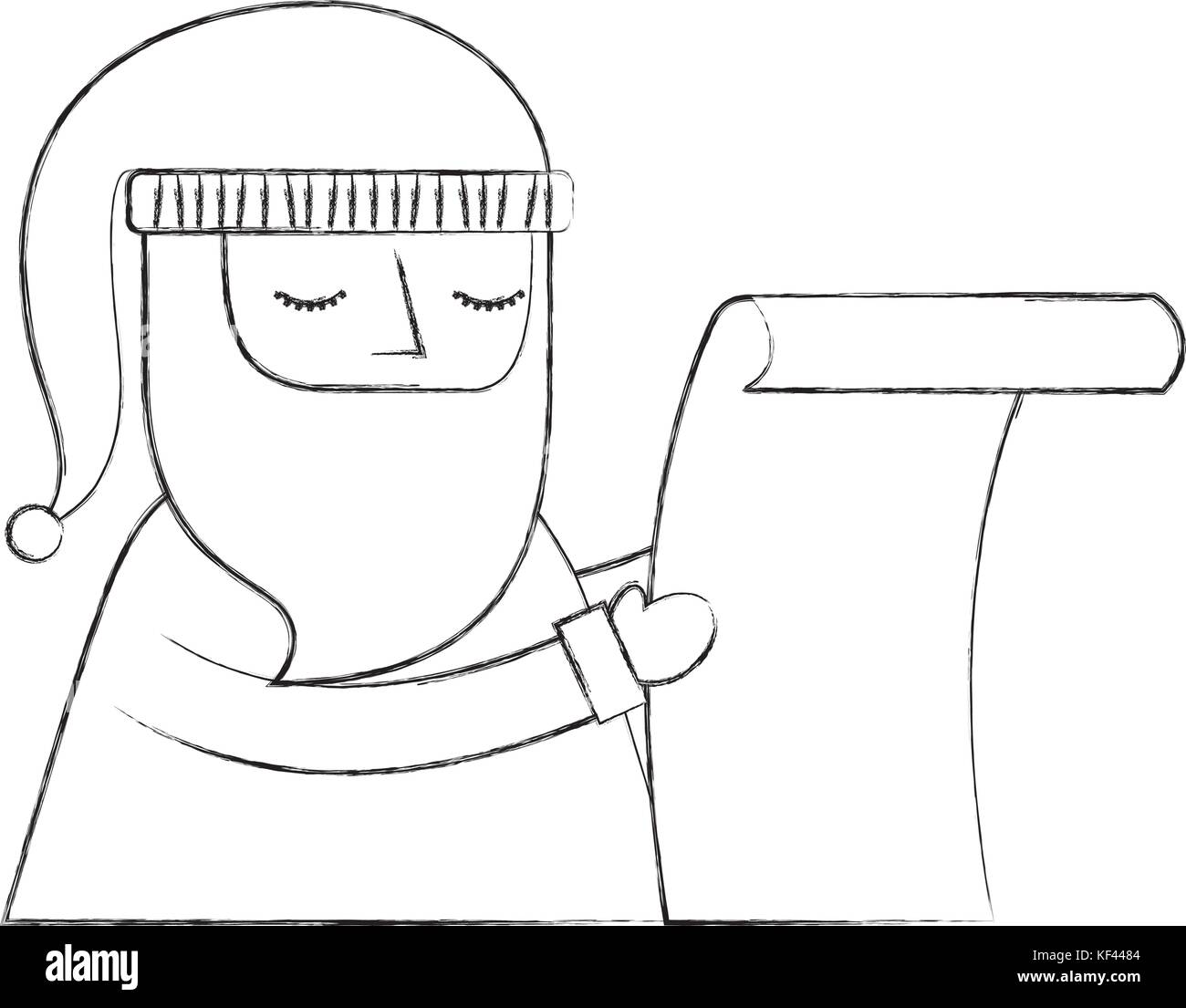 santa claus reading a long list of gifts Stock Vector Image & Art - Alamy
