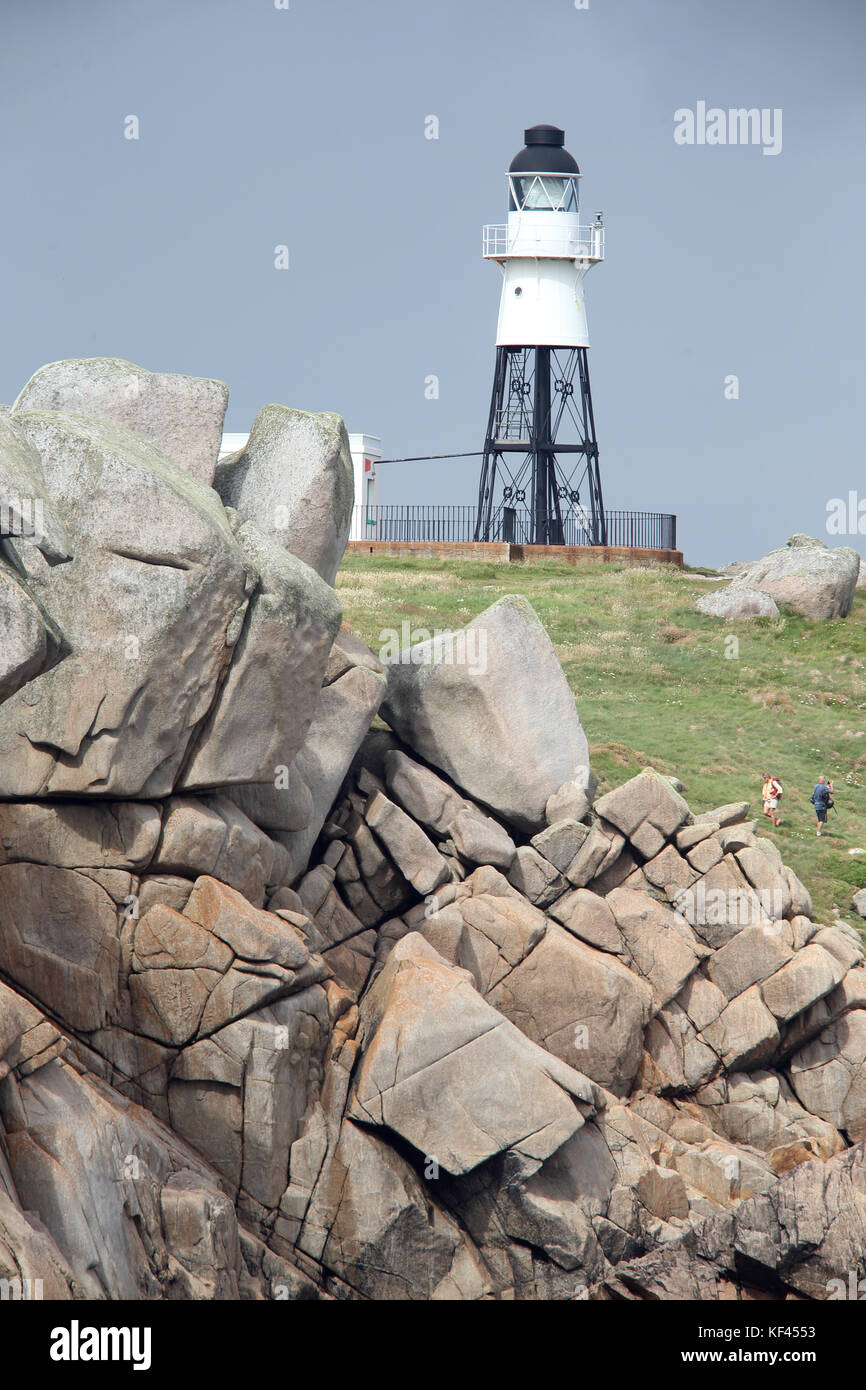The lighthouse at Pendennis Head, St Mary's, Isles of Scilly, UK Stock ...