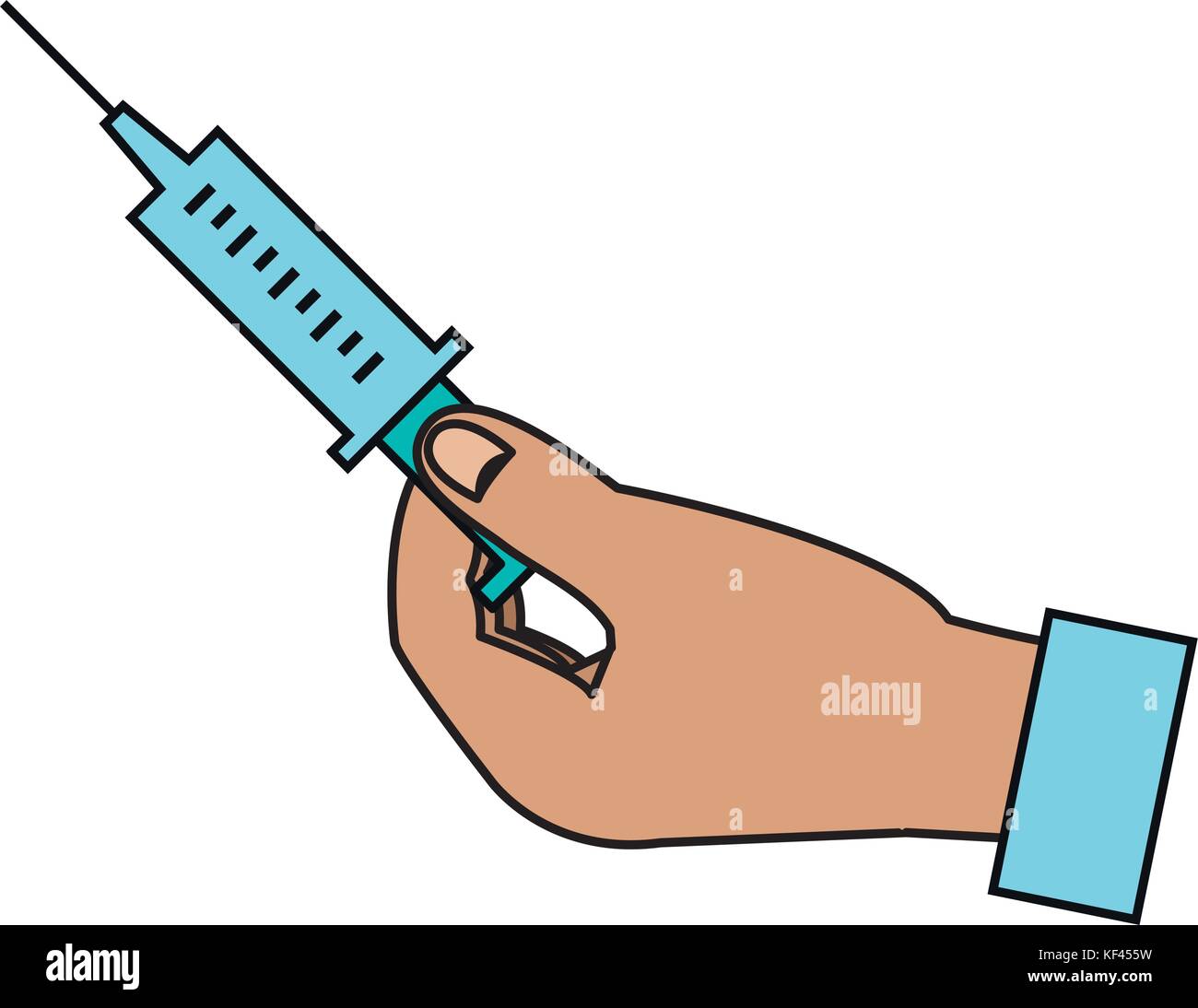 hand with medical injection isolated icon Stock Vector Image & Art - Alamy