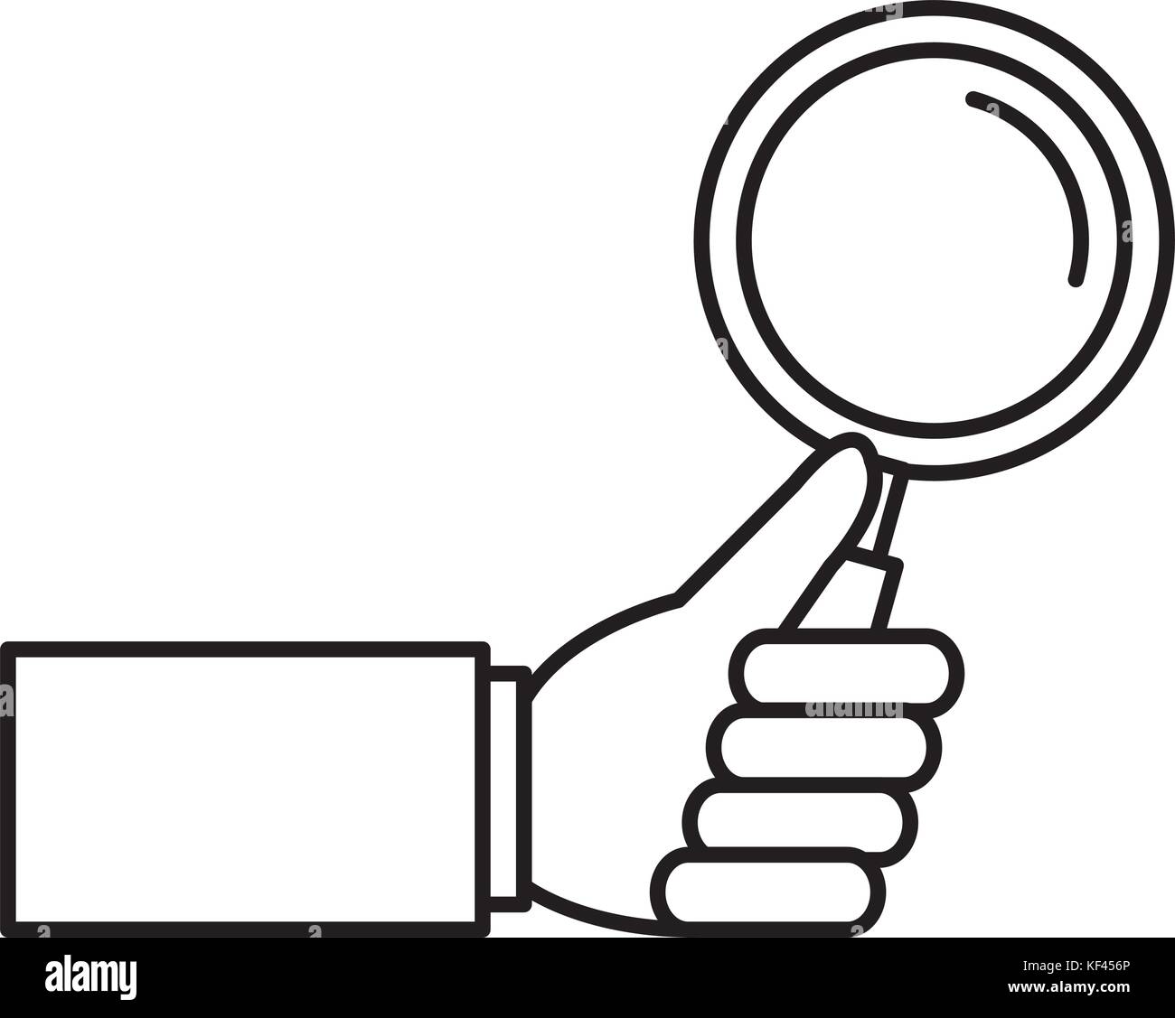 hand human with magnifying glass isolated icon Stock Vector Image & Art ...