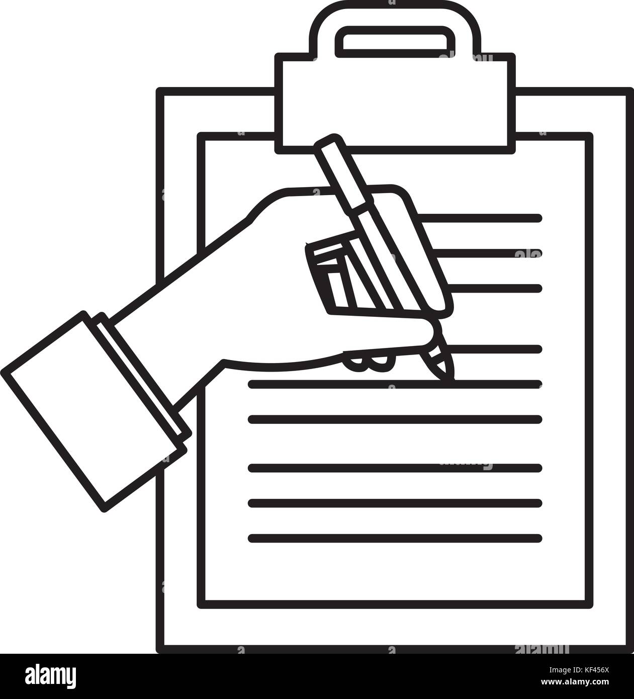 clipboard paper with hand signing Stock Vector Image & Art - Alamy