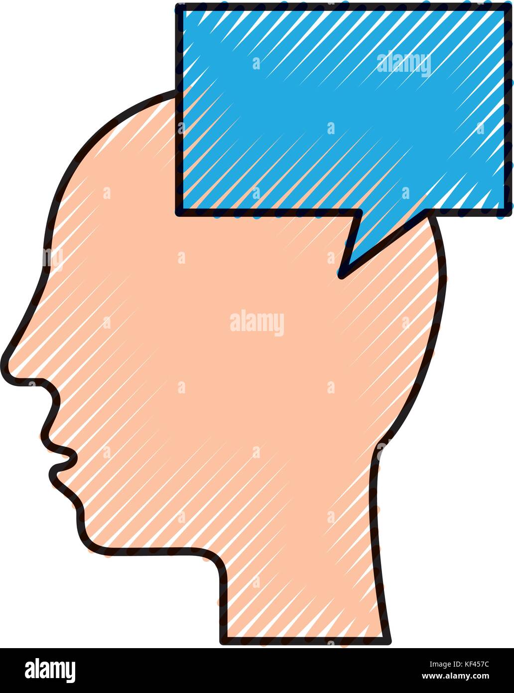 silhouette head human speech bubble communication Stock Vector Image ...