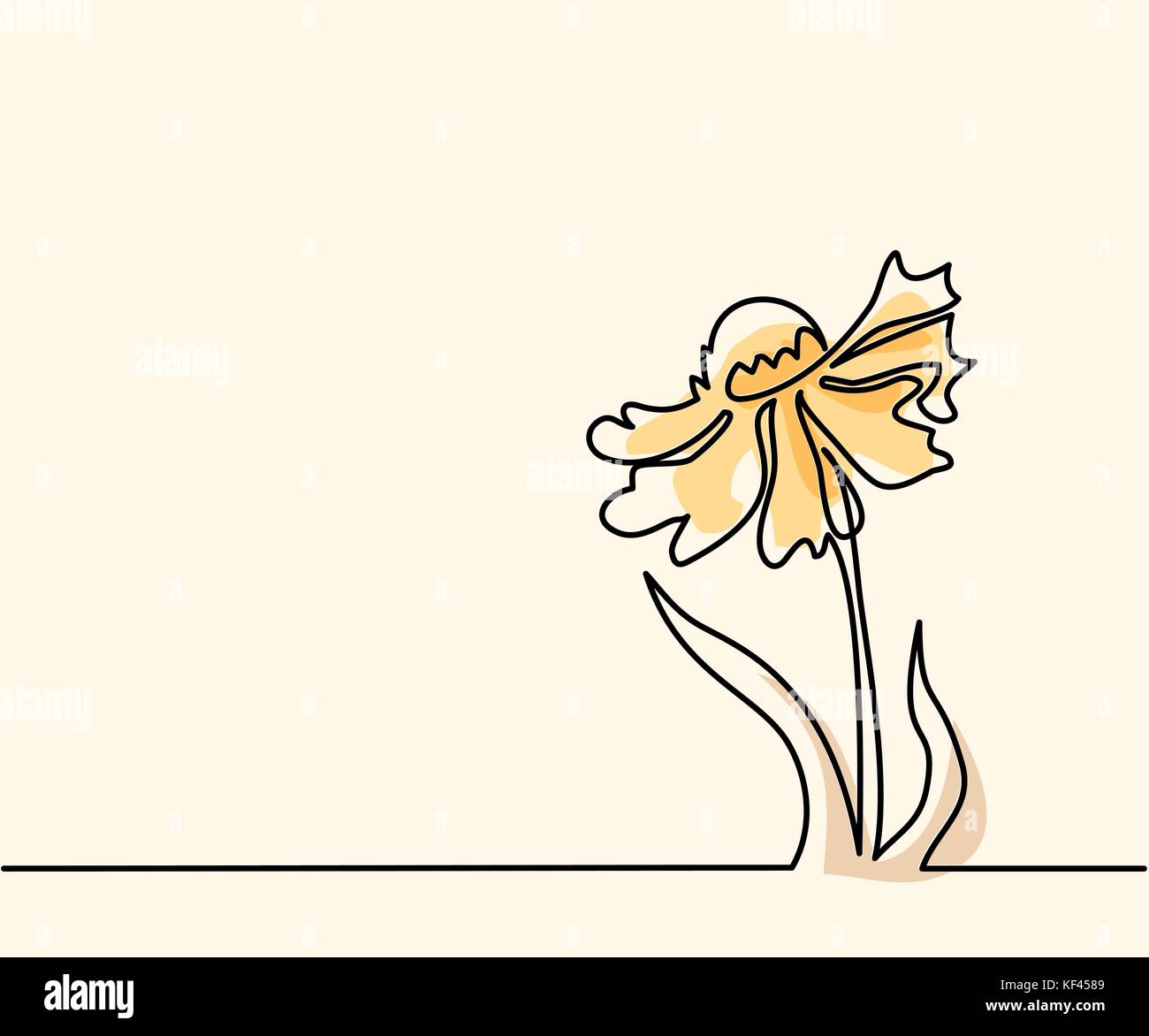 Beautiful soft color flowers Echinacea. Continuous line drawing. Vector ...