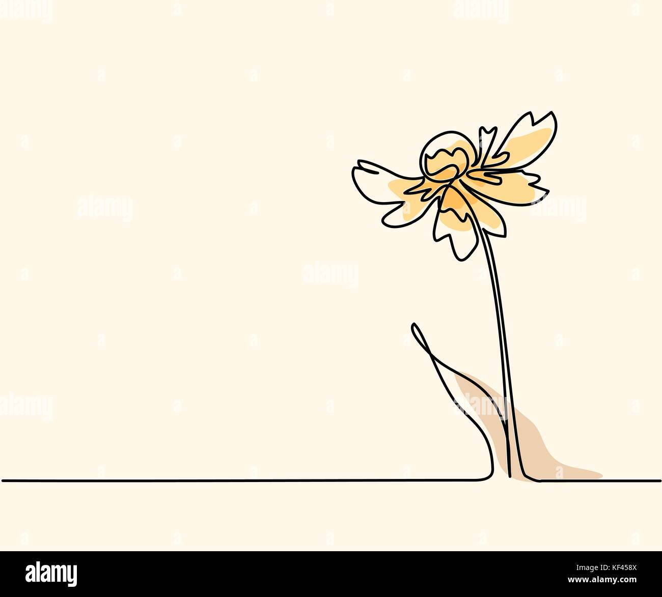 Beautiful soft color flowers Echinacea. Continuous line drawing. Vector ...