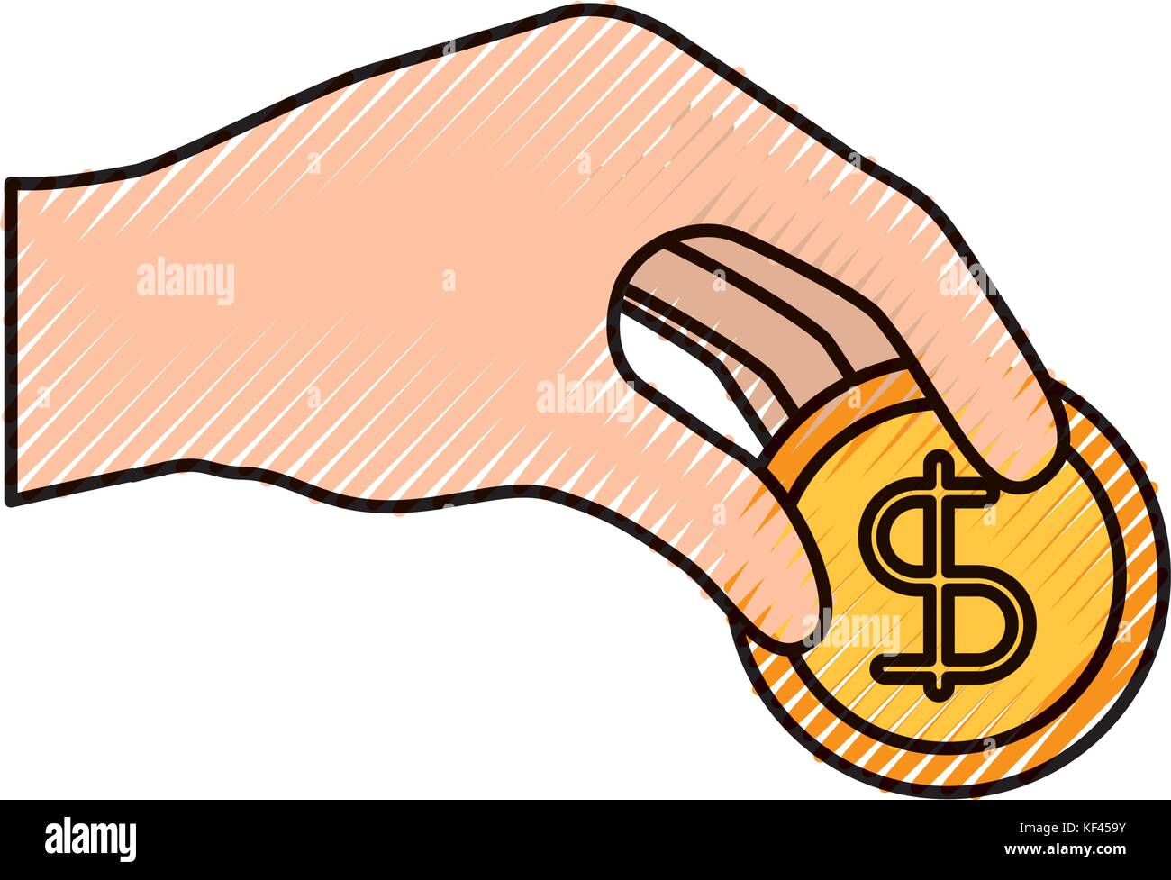 hand give coin money dollar bank economic Stock Vector Image & Art - Alamy