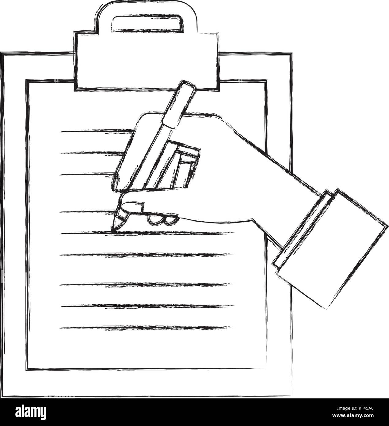 clipboard paper with hand signing Stock Vector Image & Art - Alamy