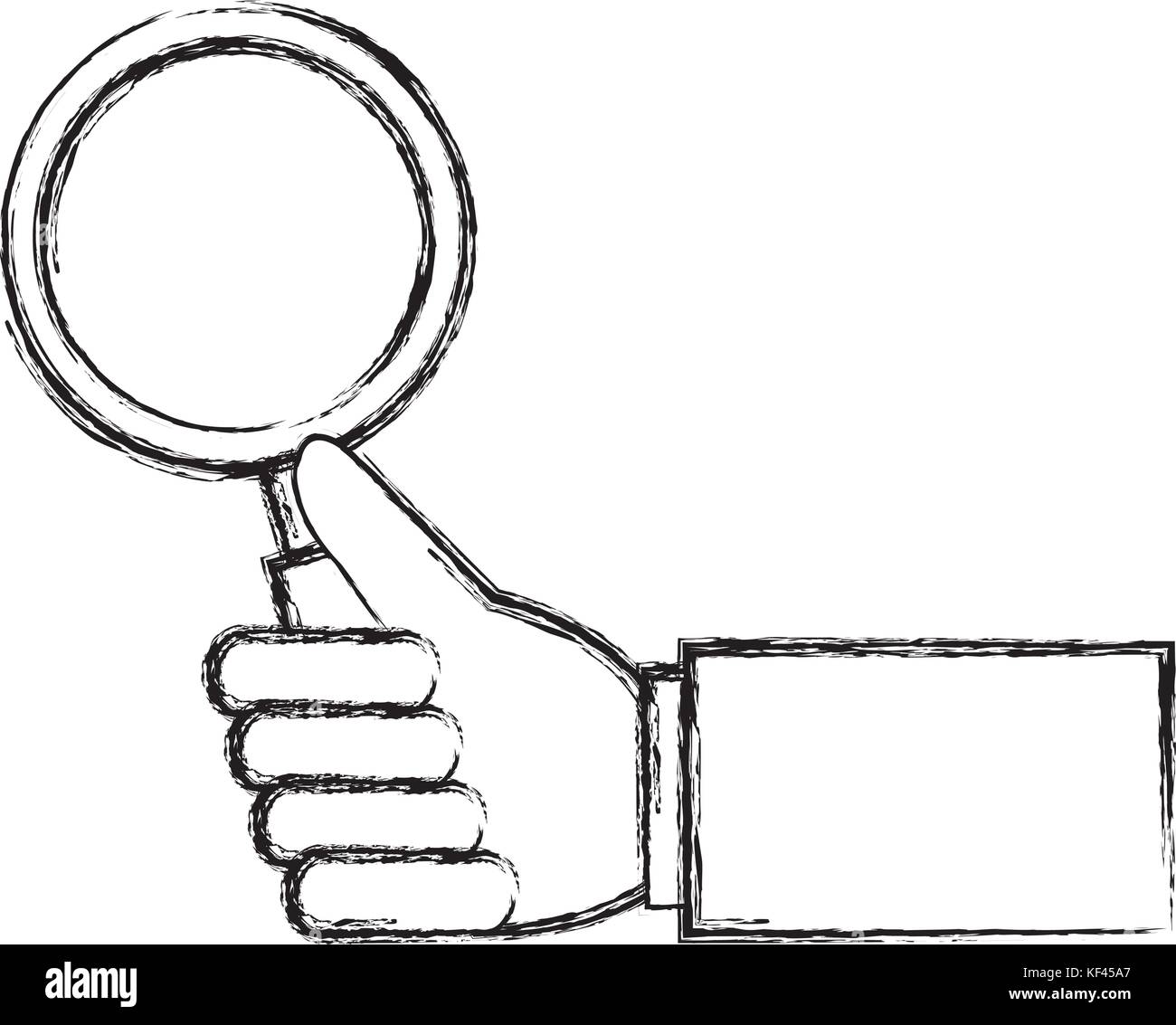 hand human with magnifying glass isolated icon Stock Vector Image & Art ...