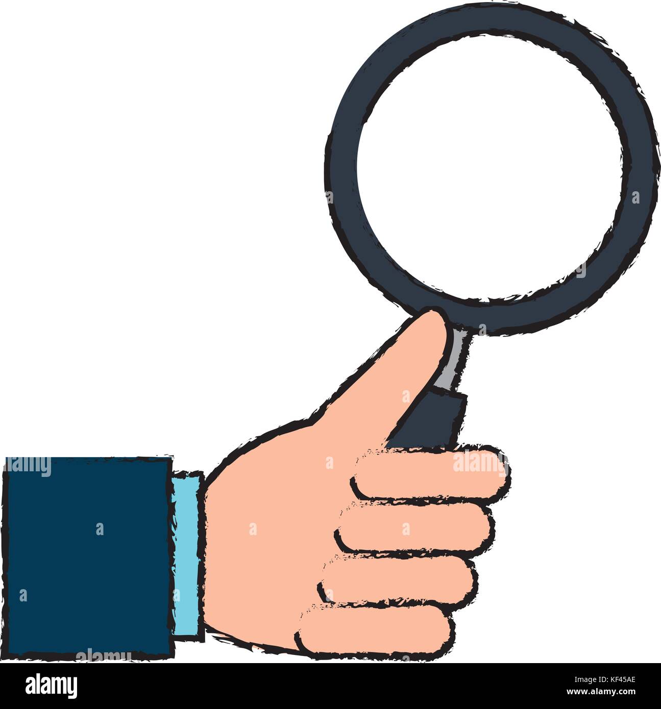 hand human with magnifying glass isolated icon Stock Vector Image & Art ...