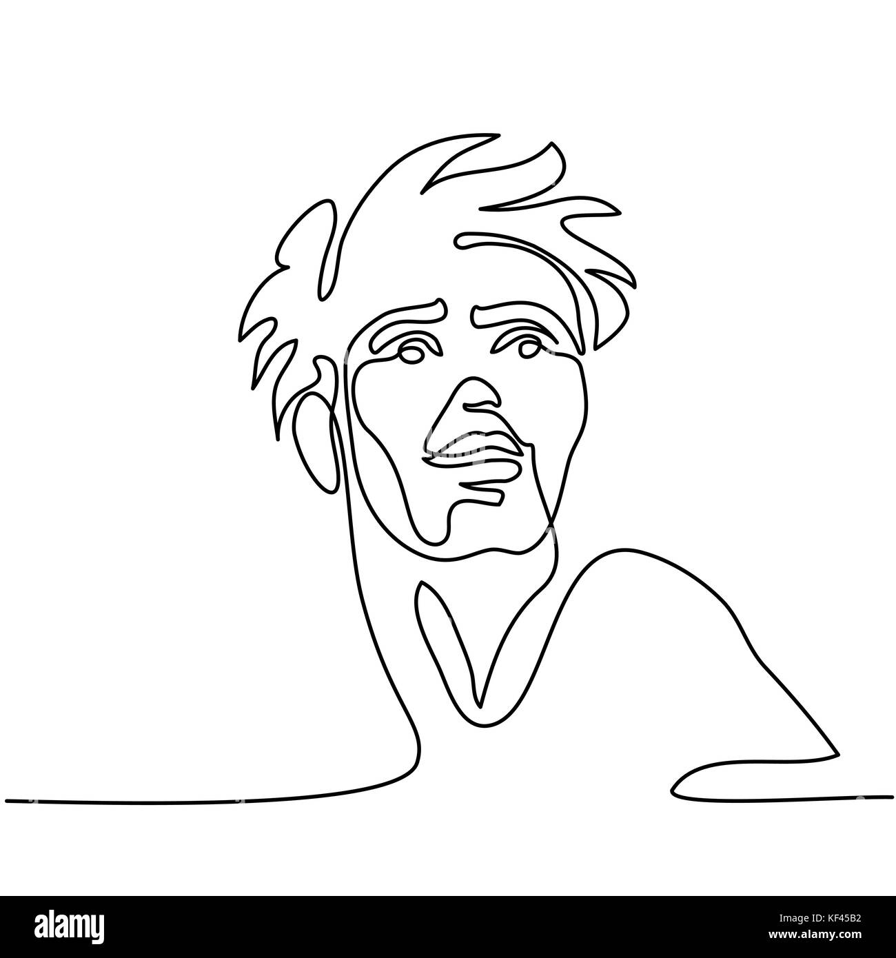 Young man face closeup Stock Vector Images - Alamy