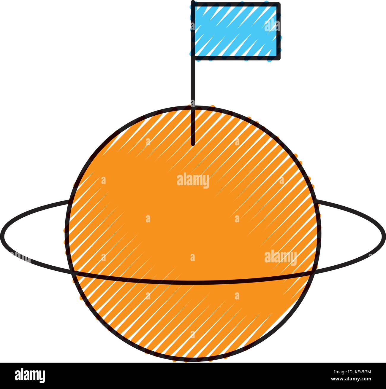 space universe saturn with flag colonization Stock Vector Image & Art ...