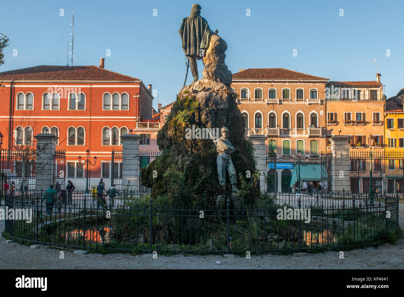 Venice, Italy. October, 2017. The back of Garibaldi's Statue is seen ...