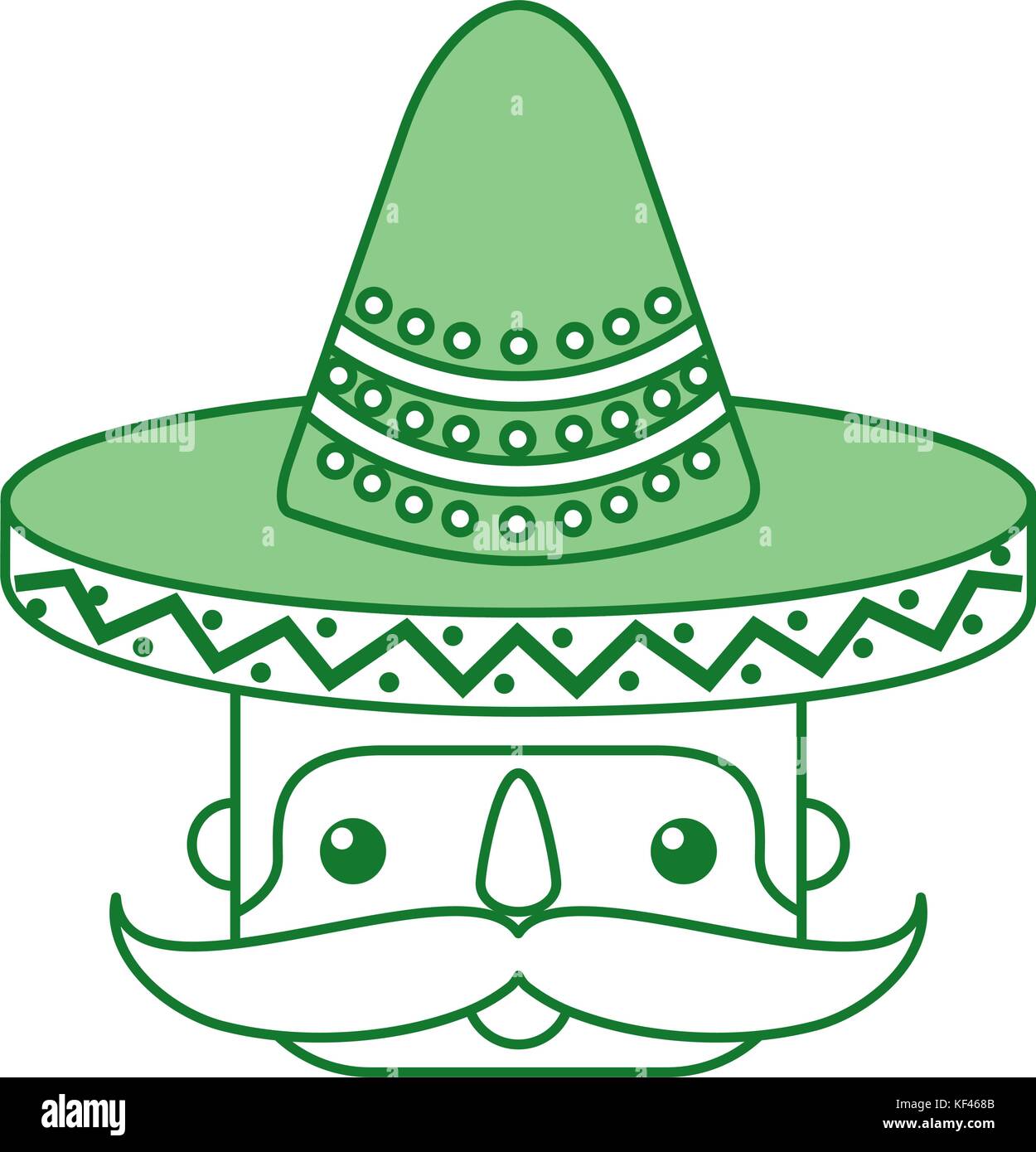 mexican man face with hat and mustache portrait Stock Vector Image ...
