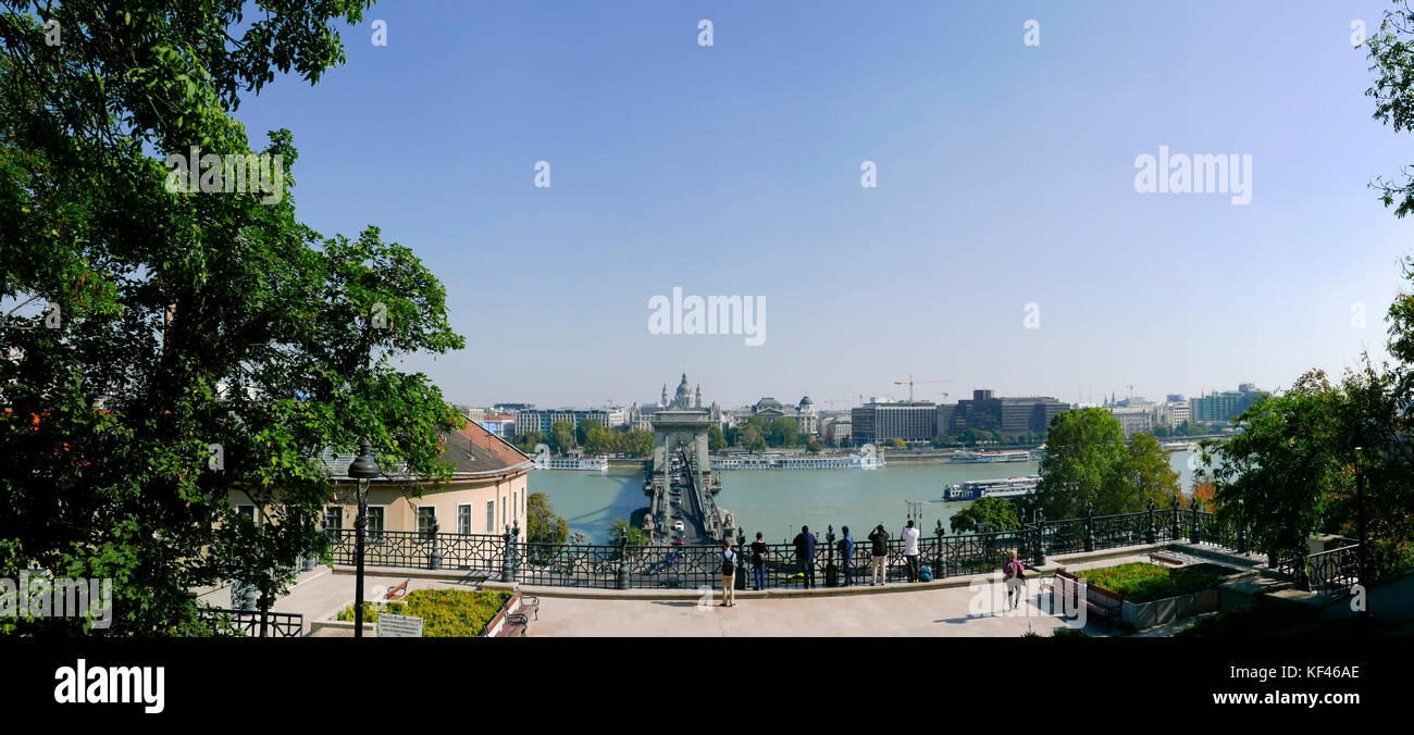 View of the Pest side of Budapest from Buda. Budapest, Hungary Stock ...