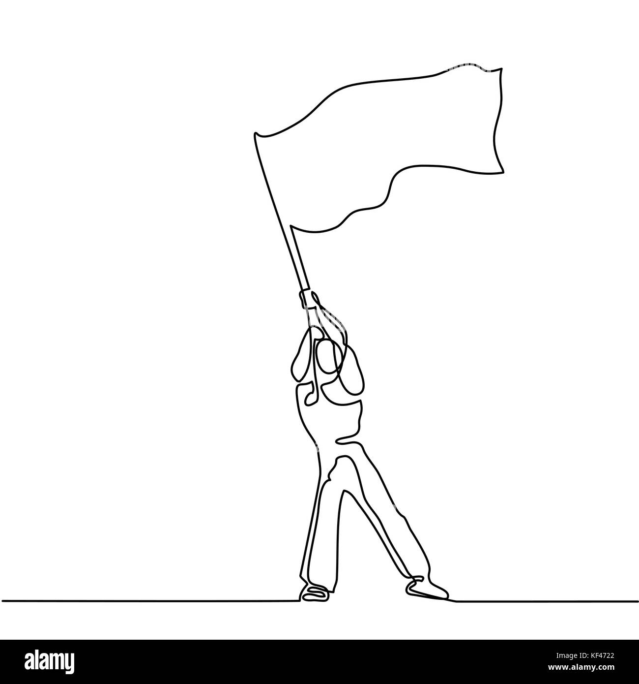 Holding Flag Silhouette Stock Photos & Holding Flag Silhouette Stock ...