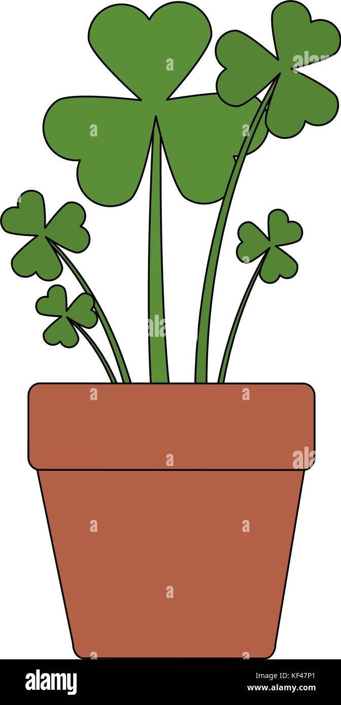 clover plant in pot Stock Vector Image & Art - Alamy