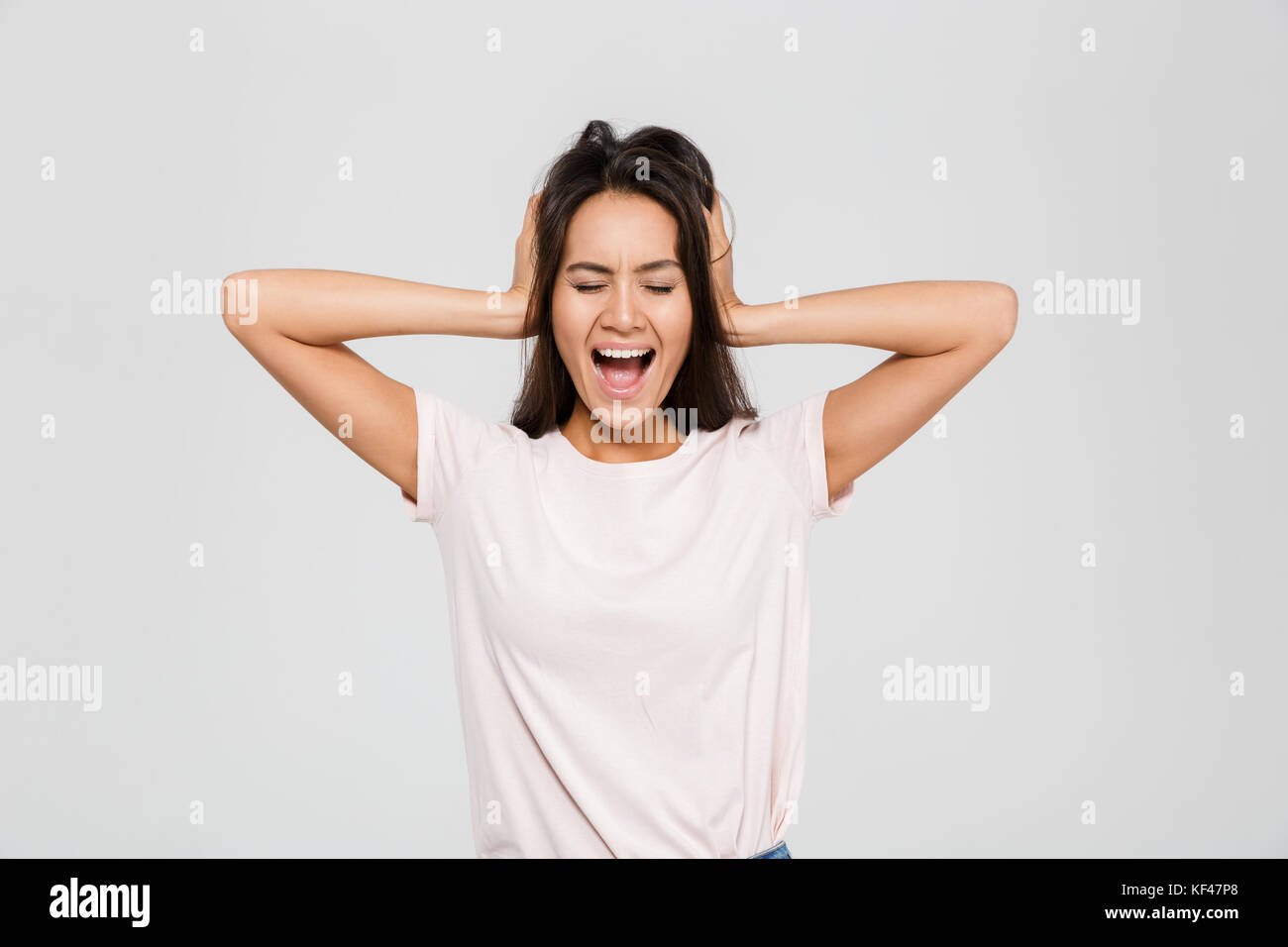 Frustrated stressed angry chinese woman hi-res stock photography and ...