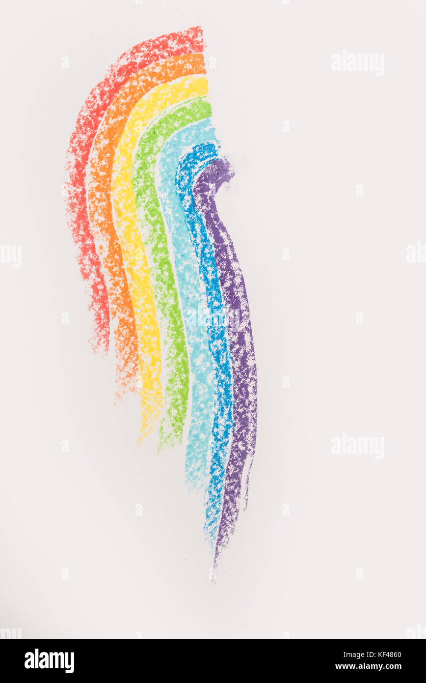 Close up of rainbow gradient made of pastel chalk powdered pigment ...