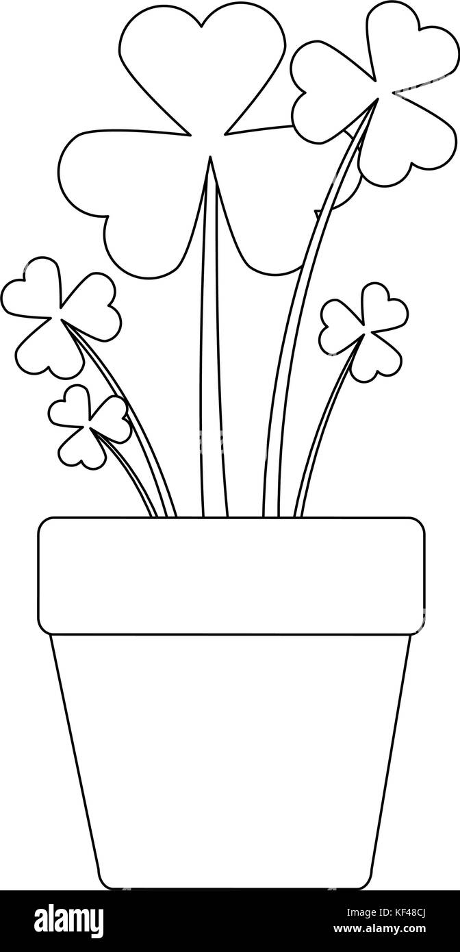 clover plant in pot Stock Vector Image & Art - Alamy