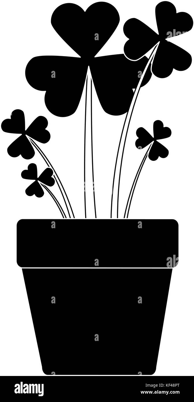 clover plant in pot Stock Vector Image & Art - Alamy