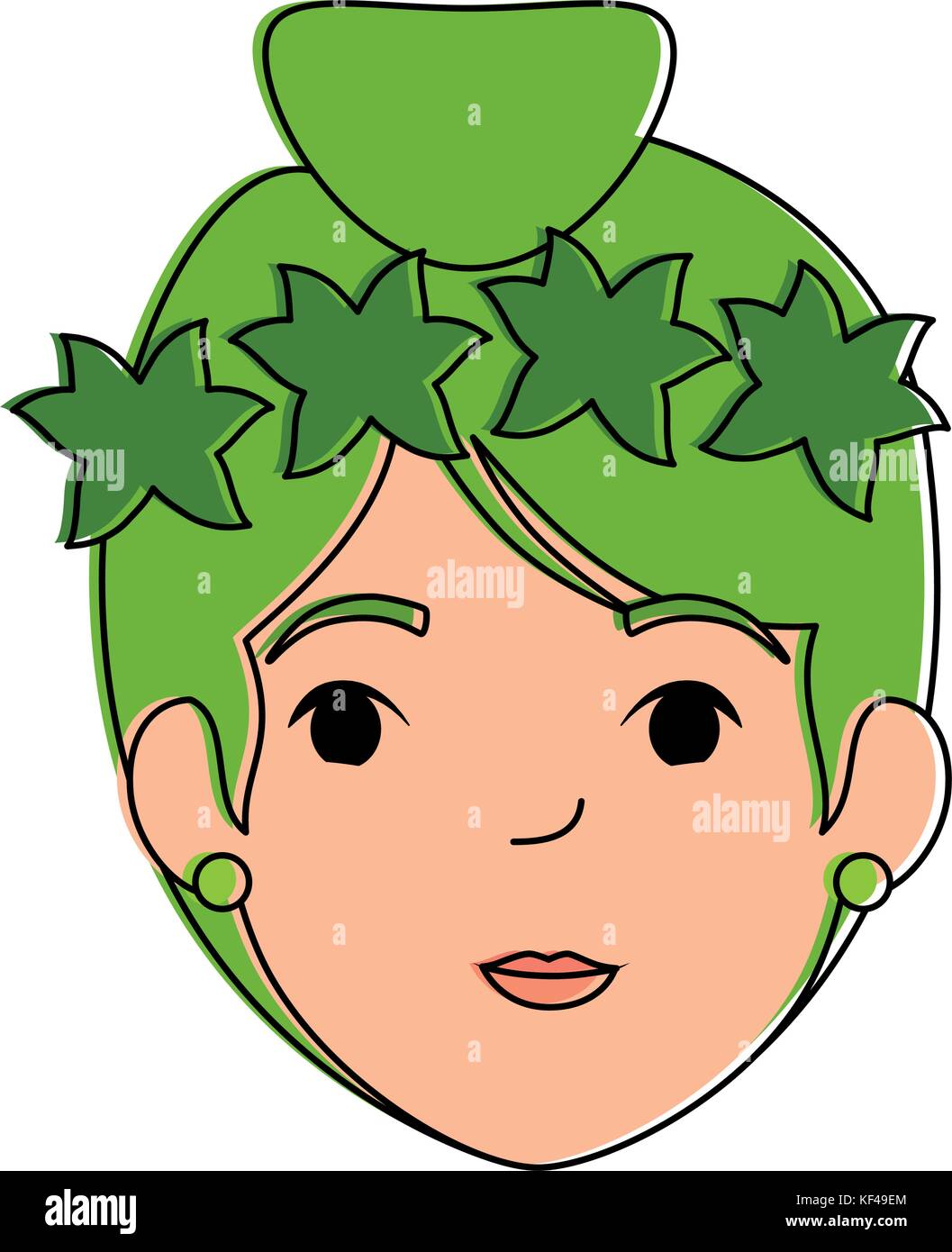beautiful fairy head character Stock Vector Image & Art - Alamy