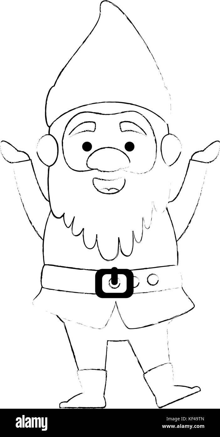 Funny garden gnome Black and White Stock Photos & Images - Alamy