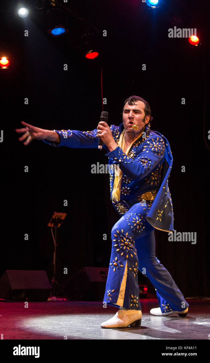 Elvis fans and tribute performers attend the 2017 Porthcawl Elvis ...
