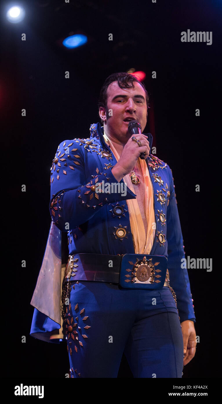 Elvis fans and tribute performers attend the 2017 Porthcawl Elvis ...