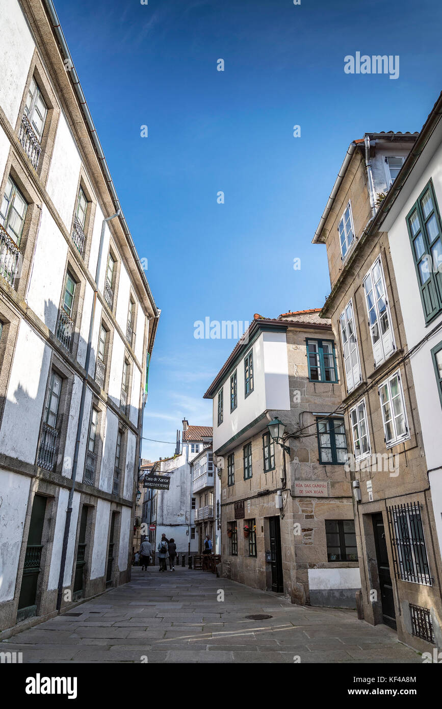 street scene in santiago de compostela old town in spain Stock Photo ...