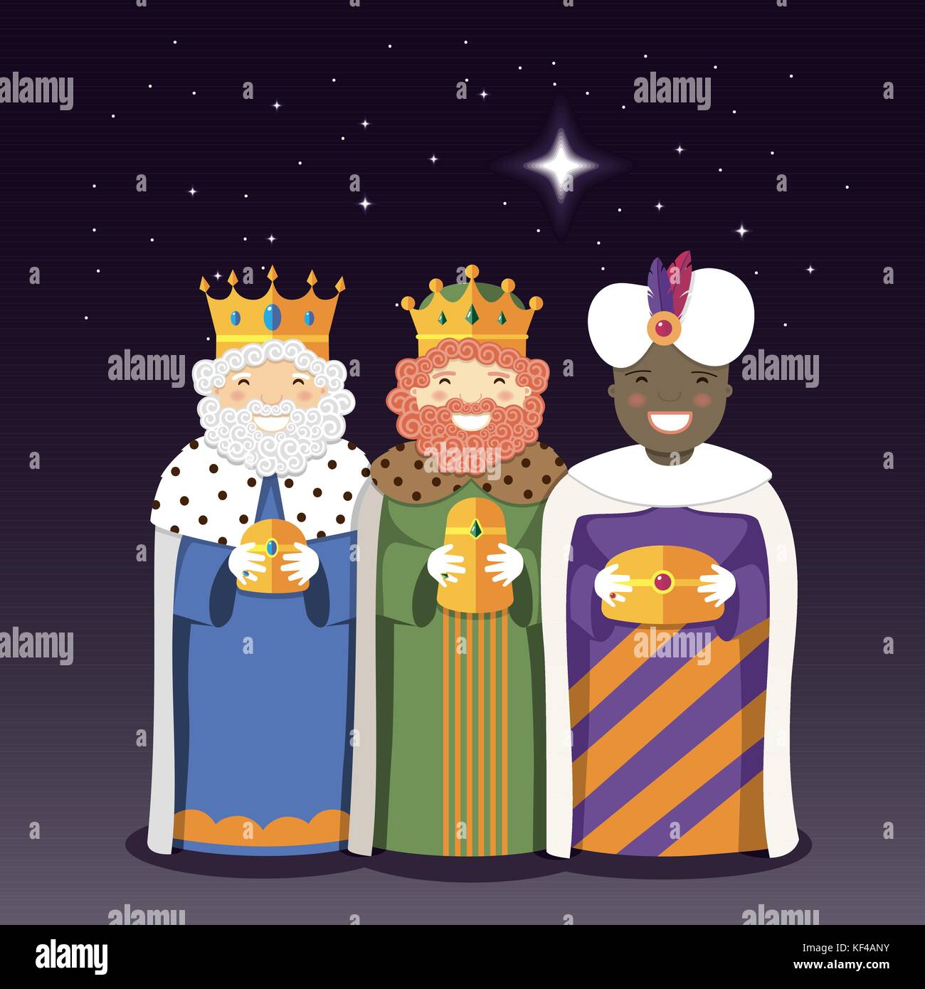 Three of kings Stock Vector Images - Alamy