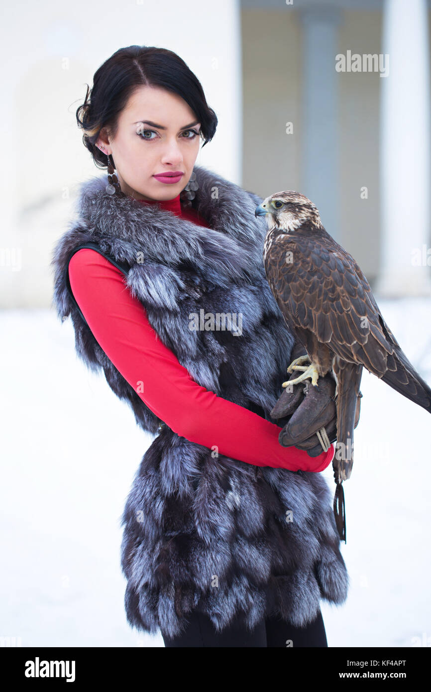 Girl flying a hawk hi-res stock photography and images - Alamy