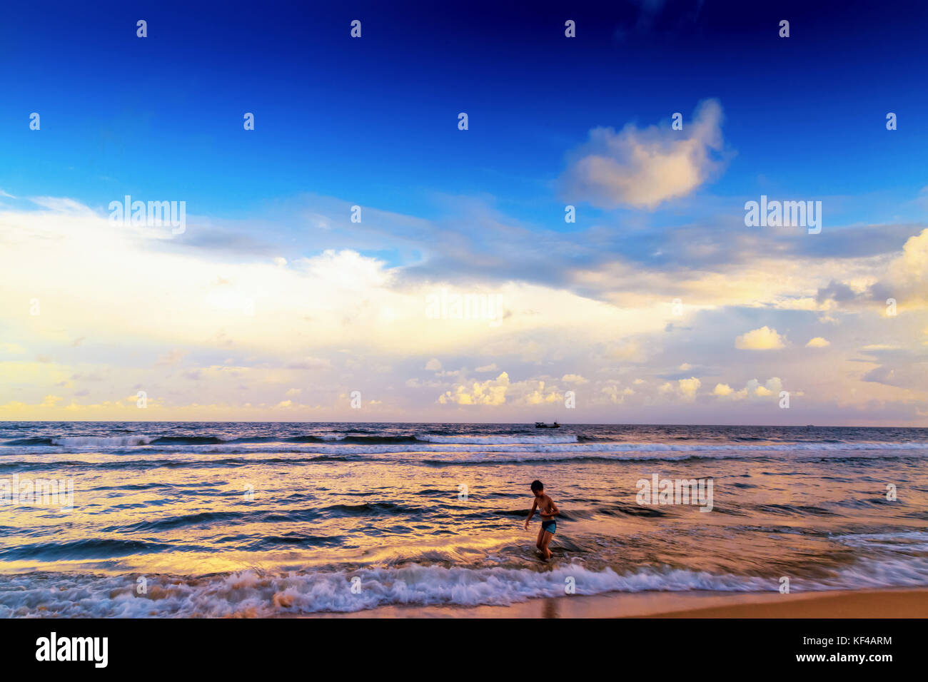Blue sea beach Stock Photo - Alamy