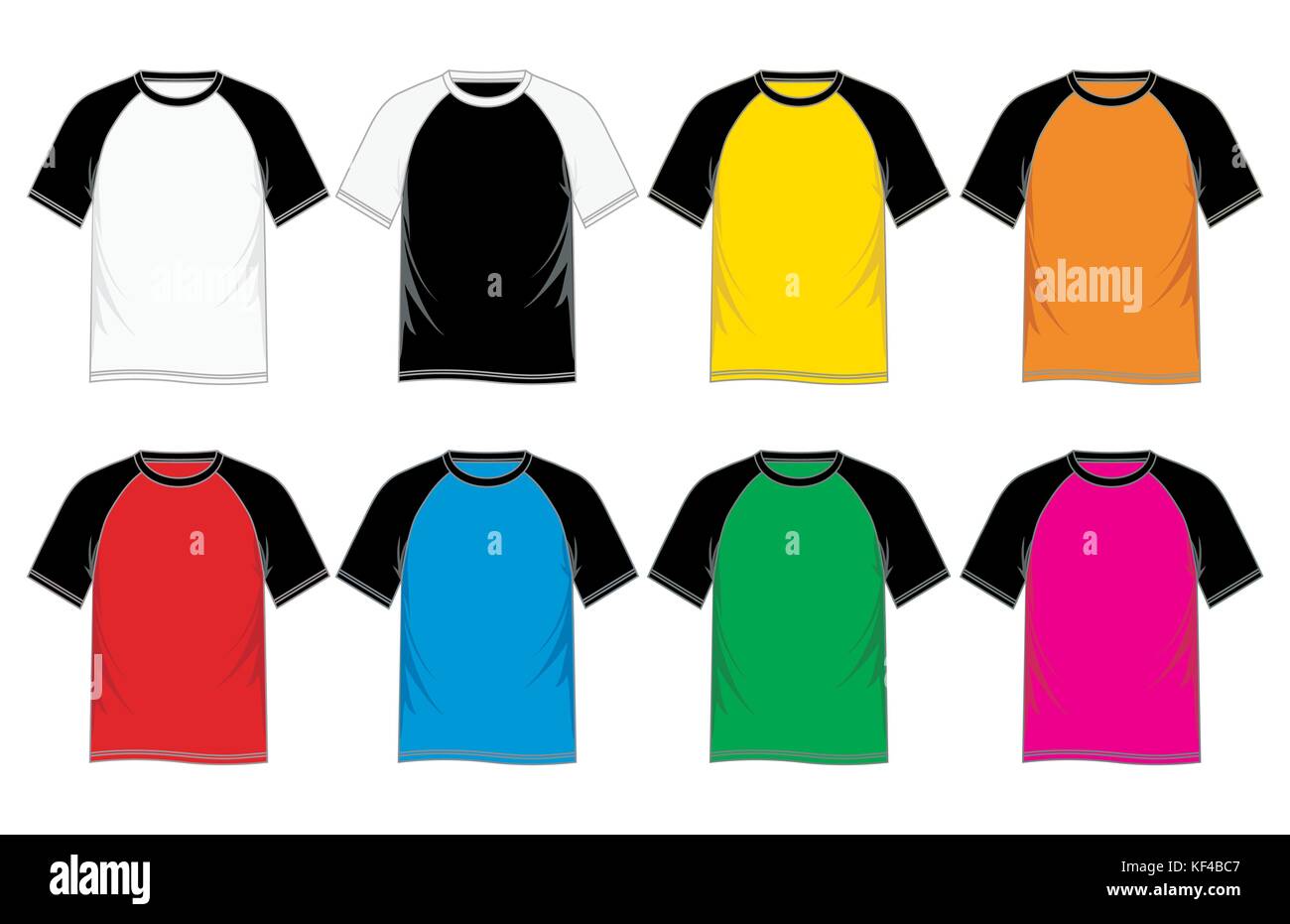 T Shirt templates short sleeve raglan, men fashion, vector image Stock ...