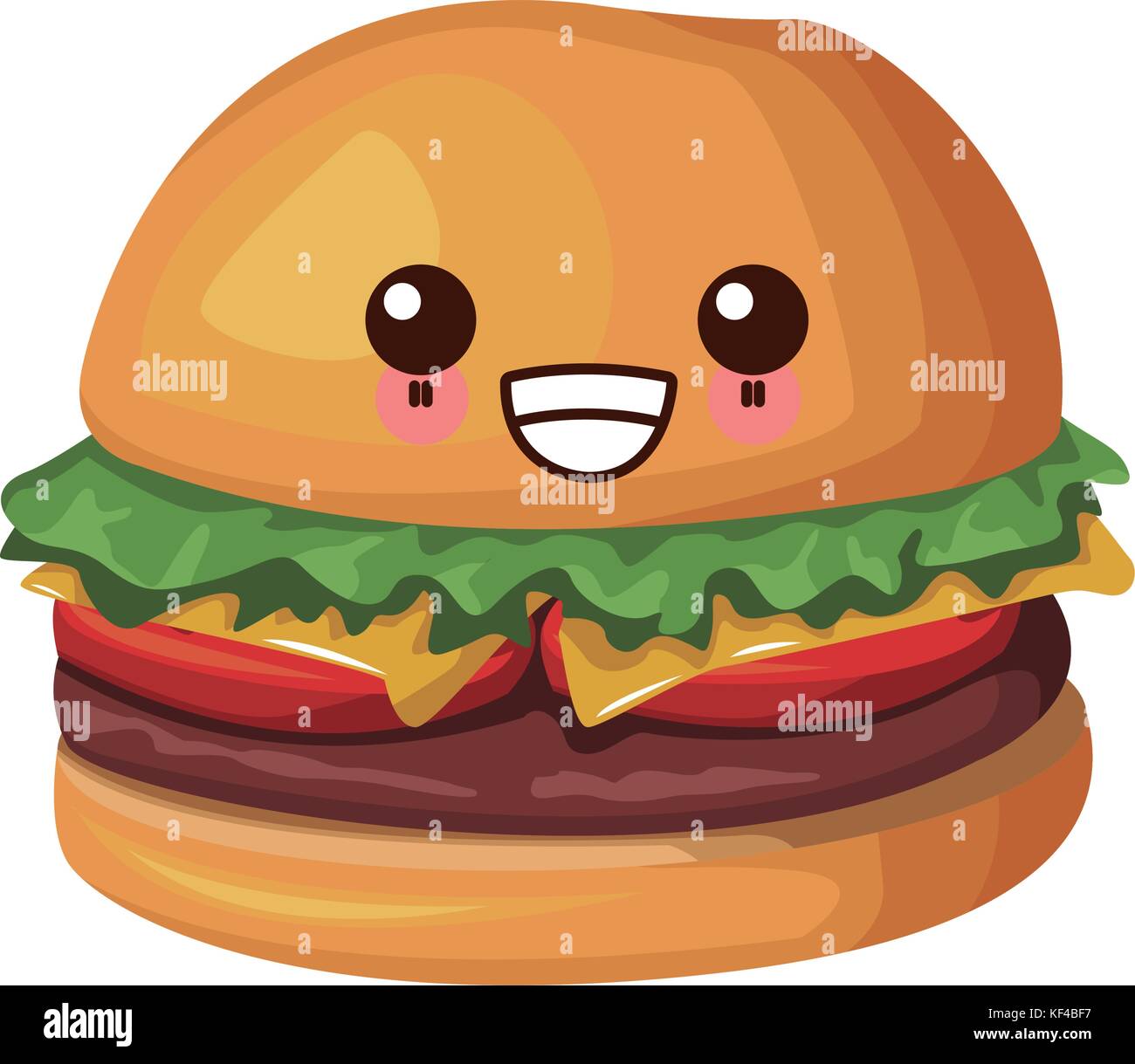 Hamburger fast food cute kawaii cartoon Stock Vector Image & Art - Alamy