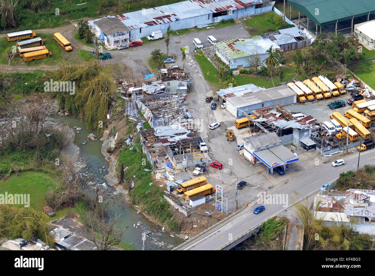 Aerial view of the damage caused by Hurricane Maria October 4, 2017 in ...
