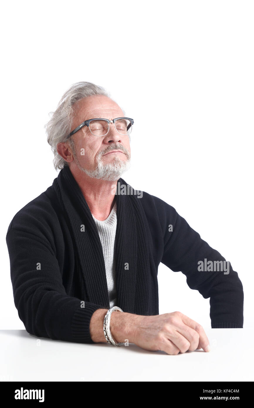 A serious old man Stock Photo - Alamy