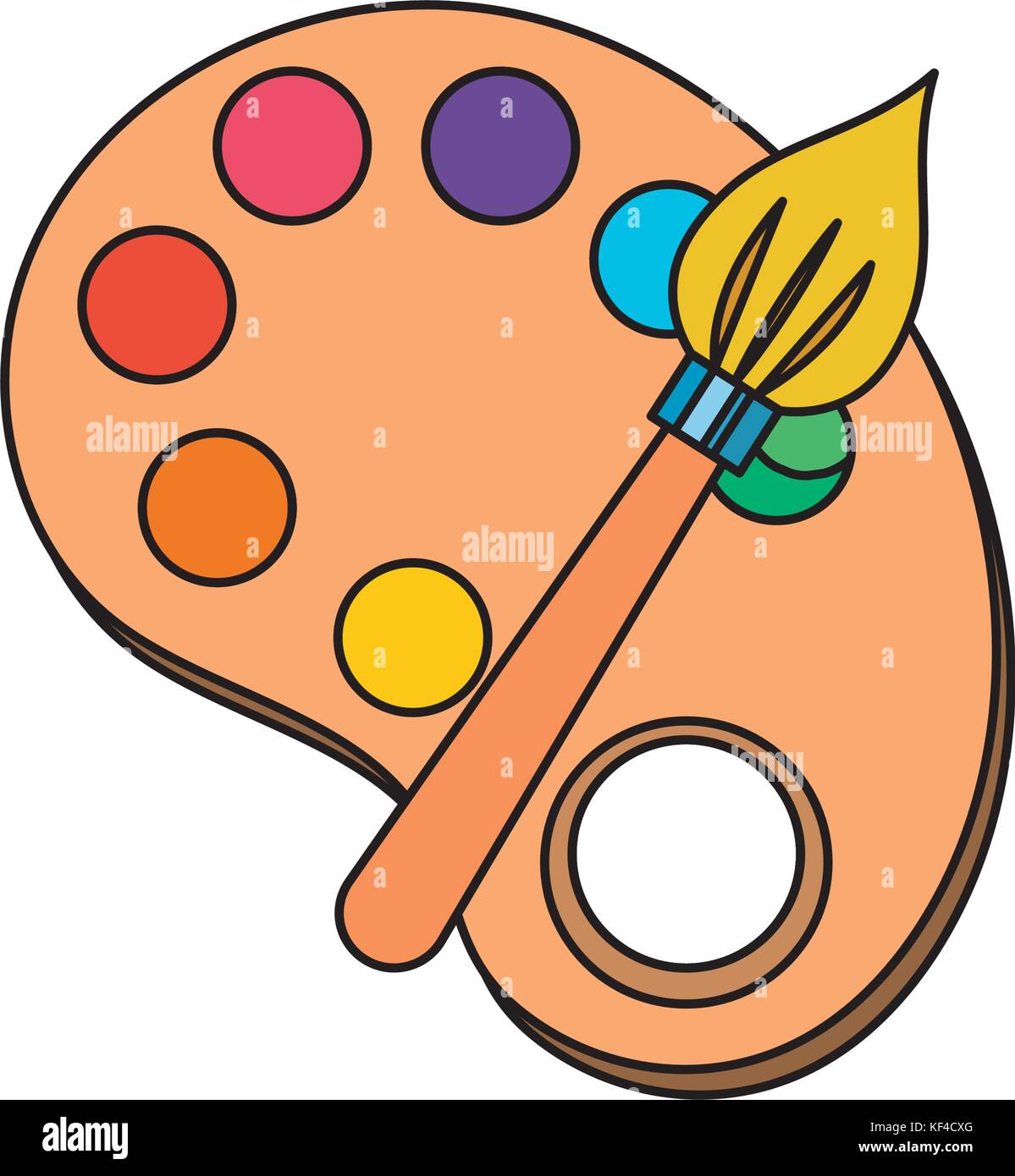 art palette with brush paint object Stock Vector Image & Art - Alamy
