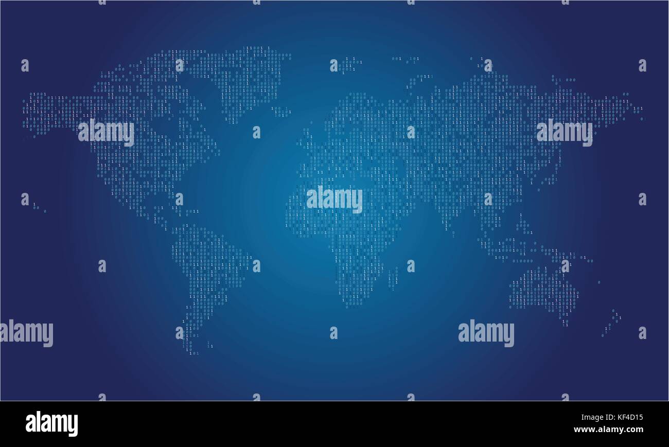 World map made from binary data code Stock Vector Image & Art - Alamy
