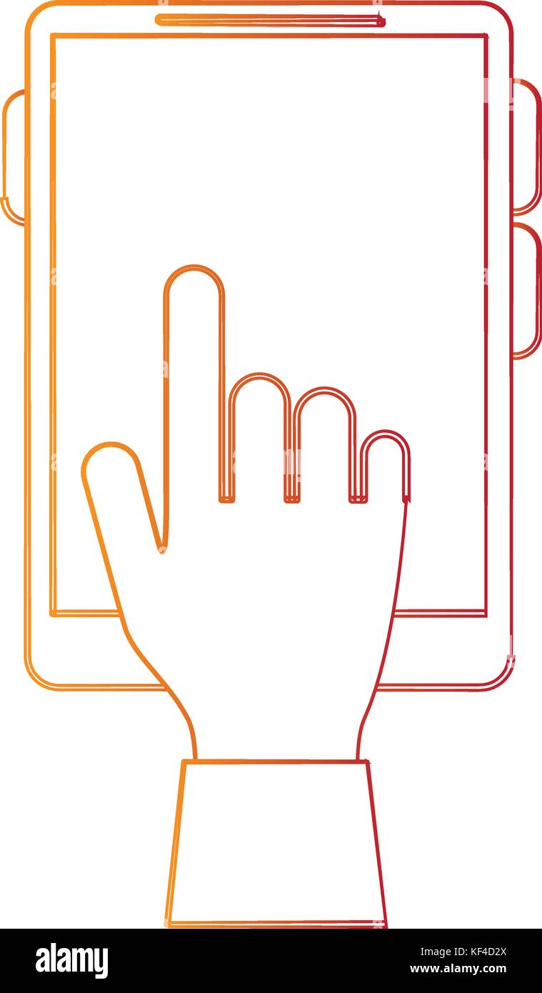 hand and cellphone icon image Stock Vector Image & Art - Alamy