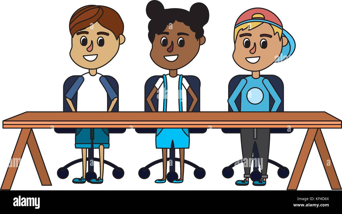 College students sitting desk Stock Vector Images - Alamy