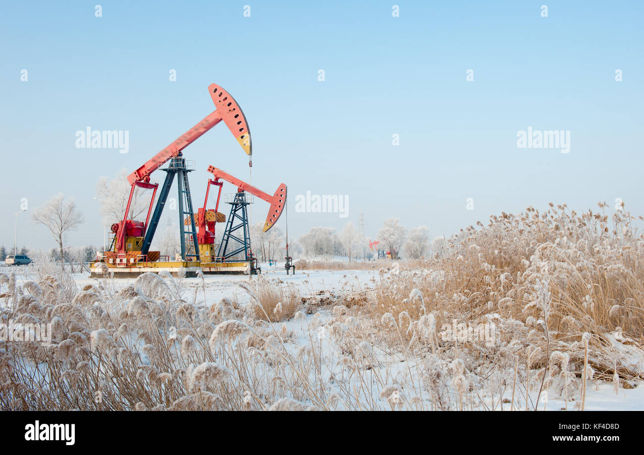 Oilfields of Daqing,Heilongjiang Province,China Stock Photo - Alamy