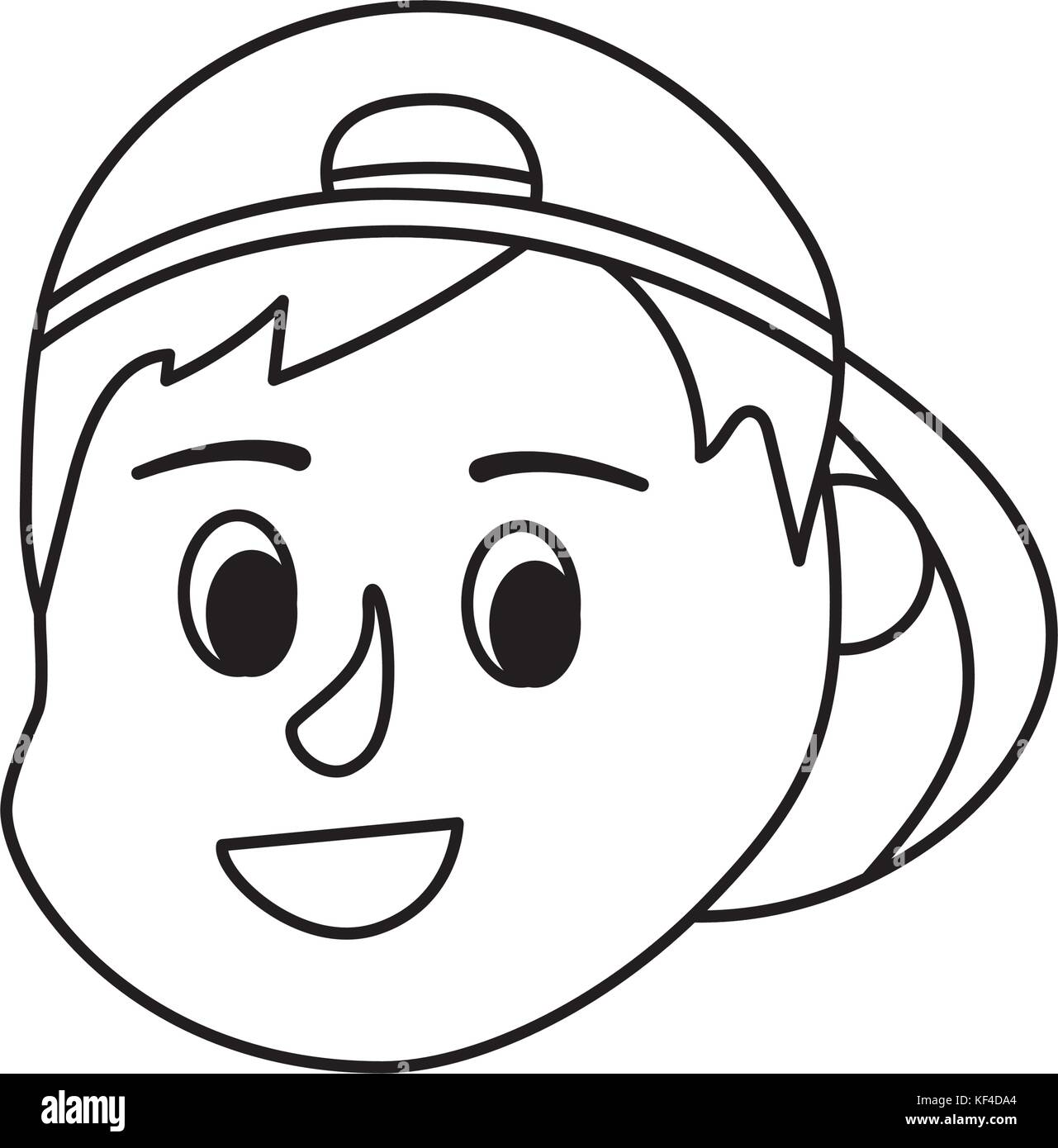 line avatar boy head with hairstyle design Stock Vector Image & Art - Alamy