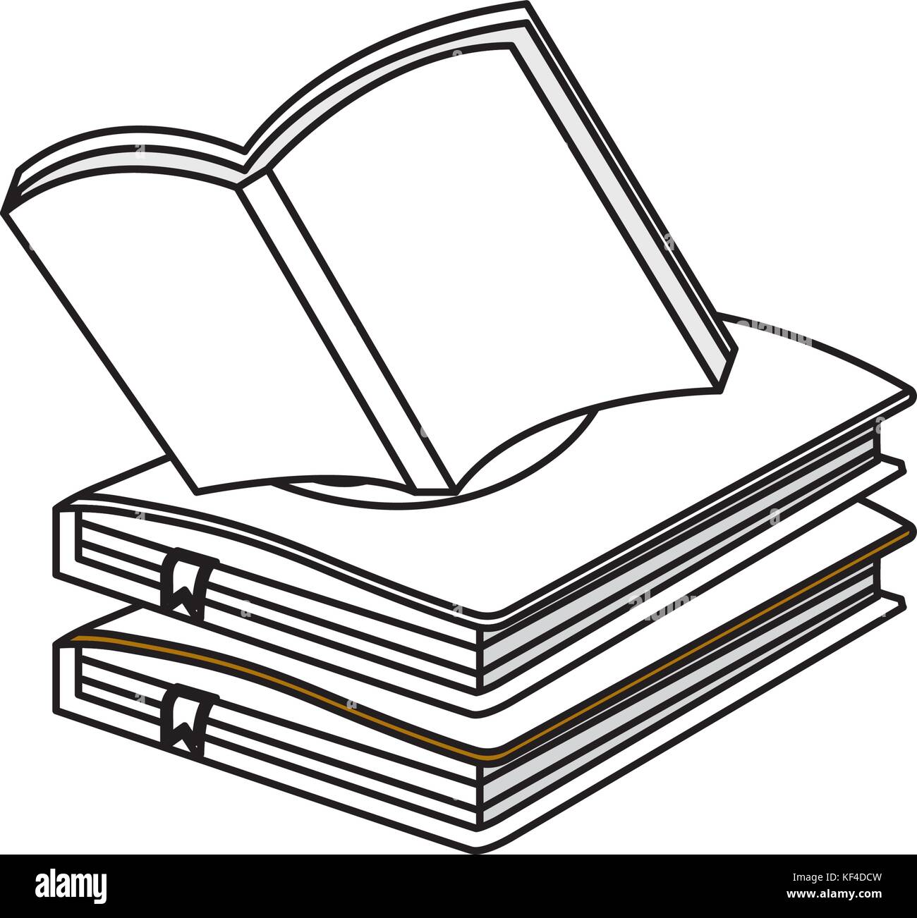 line education notebooks object with notepaper design Stock Vector ...