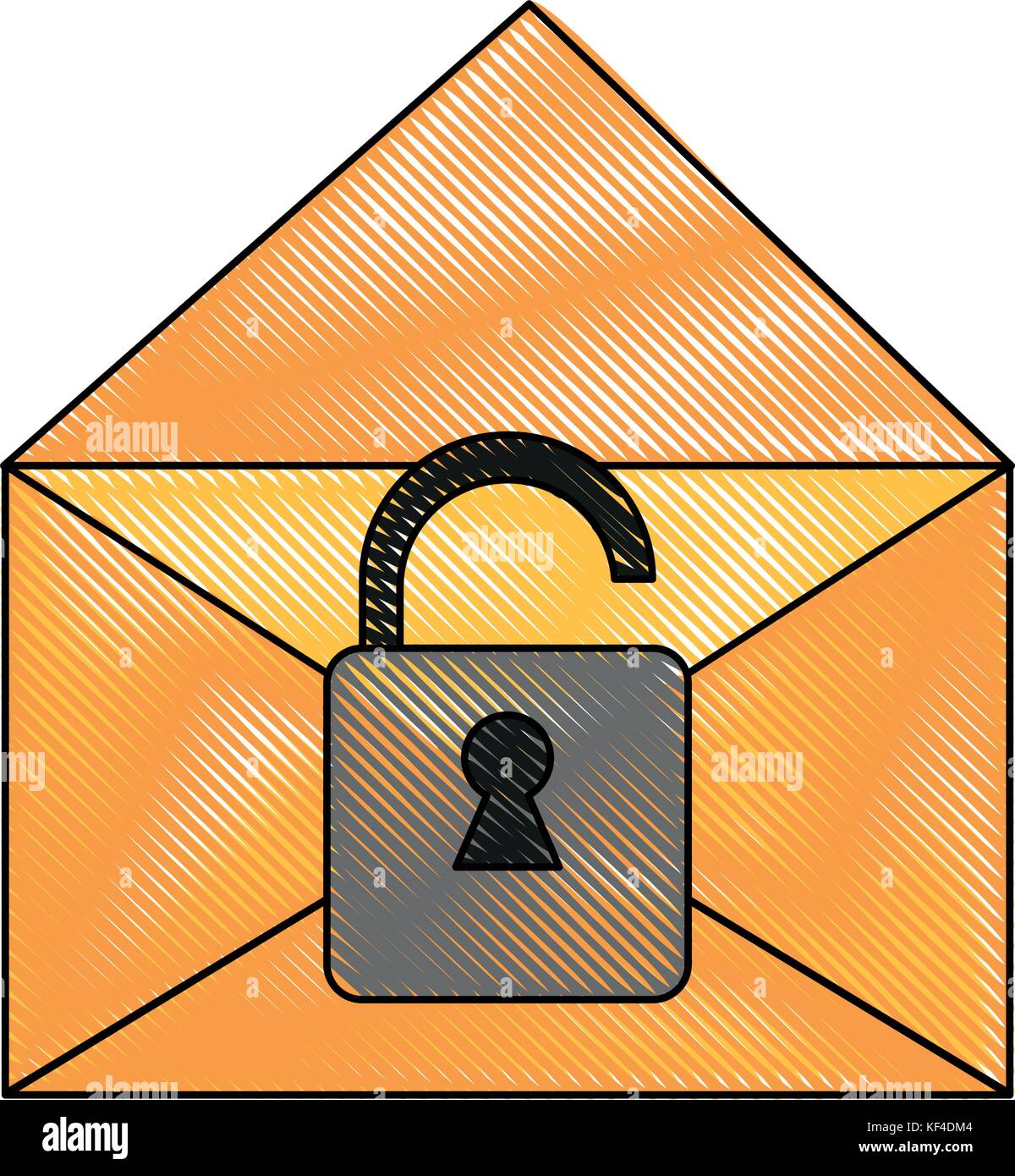 message envelope with safety lock icon image Stock Vector Image & Art ...