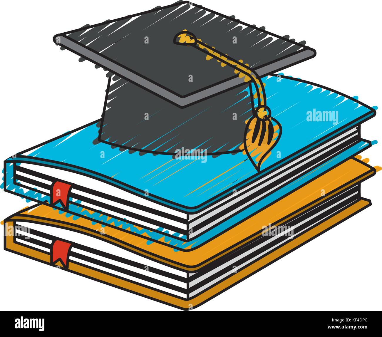 graduation cap with education notebooks object Stock Vector Image & Art ...