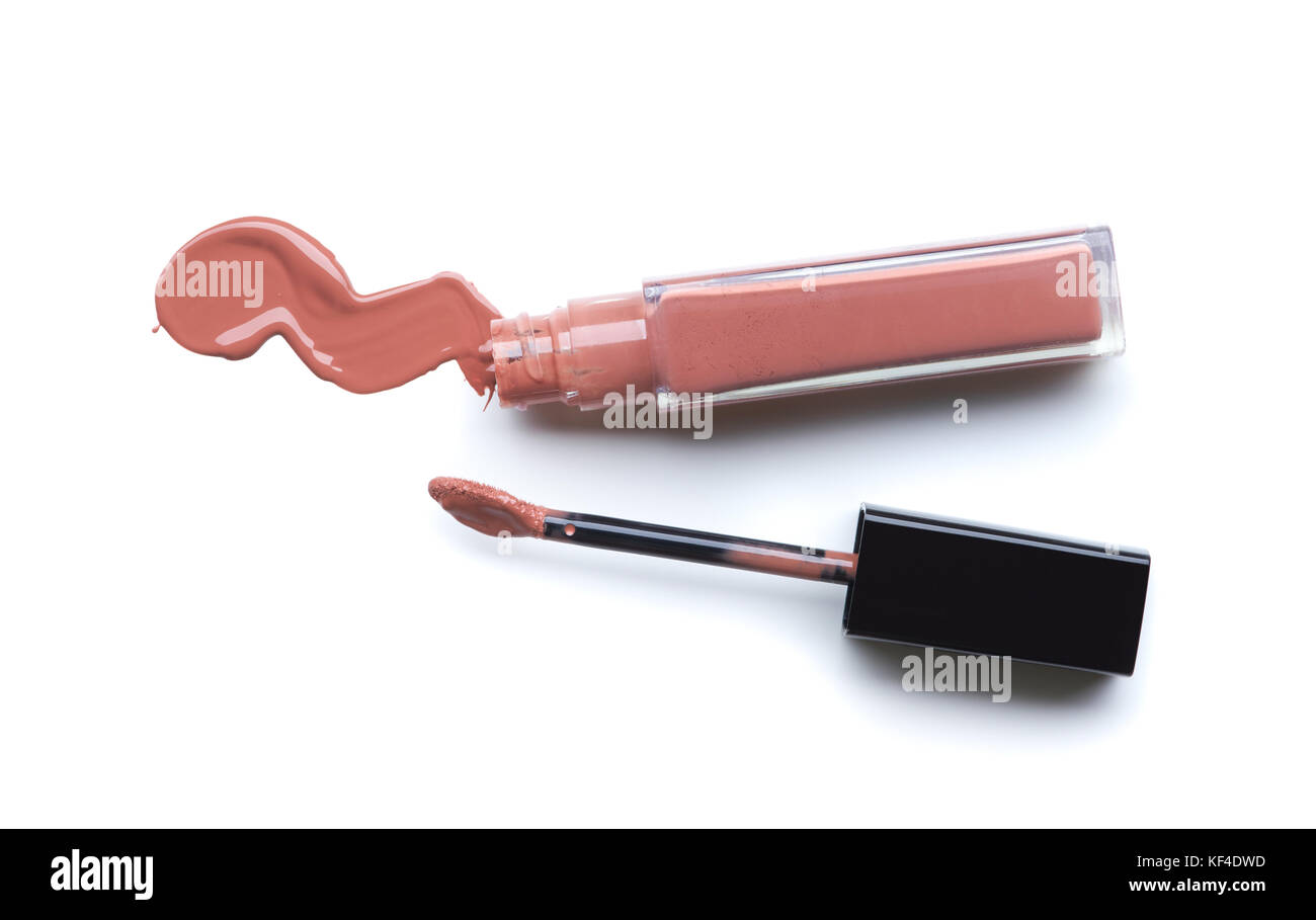 Compilation from liquid lipstick with a single color swipe Stock Photo ...