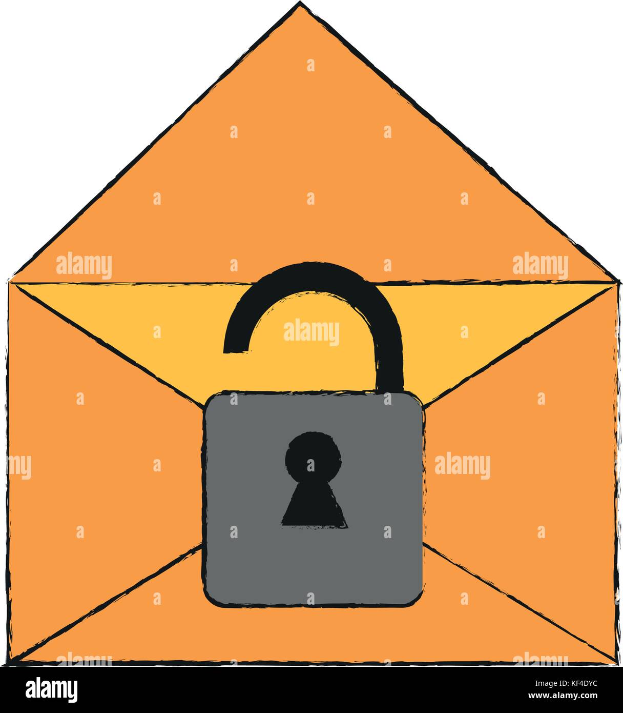 message envelope with safety lock icon image Stock Vector Image & Art ...